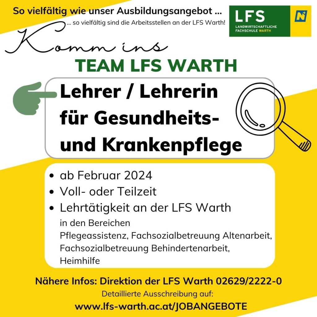 Jobangebote | LFS Warth