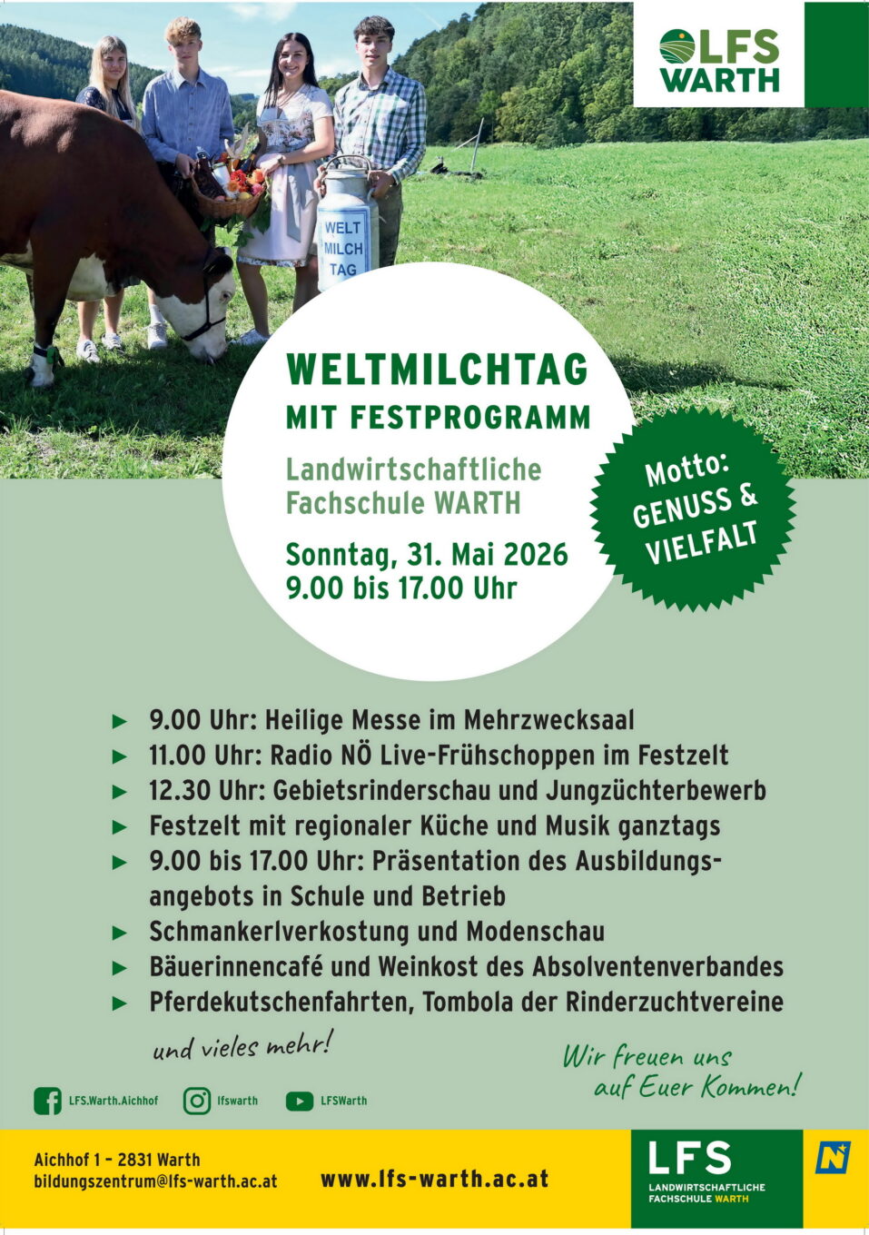 Fachschule Warth feiert den Weltmilchtag mit Festprogramm am 31. Mai ...